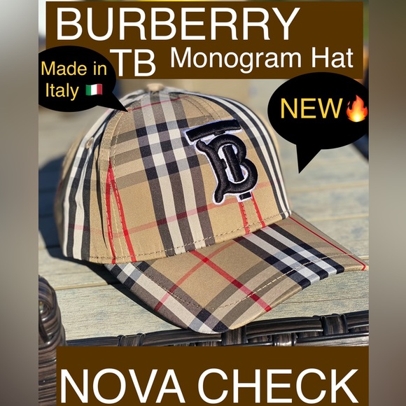 Burberry | Accessories | Mens Burberry Tb Monogram Nova Check Cap Wback ...